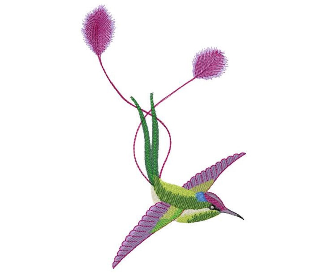 Flying Hummingbird Machine Embroidery Design, Flying Bird Design ...