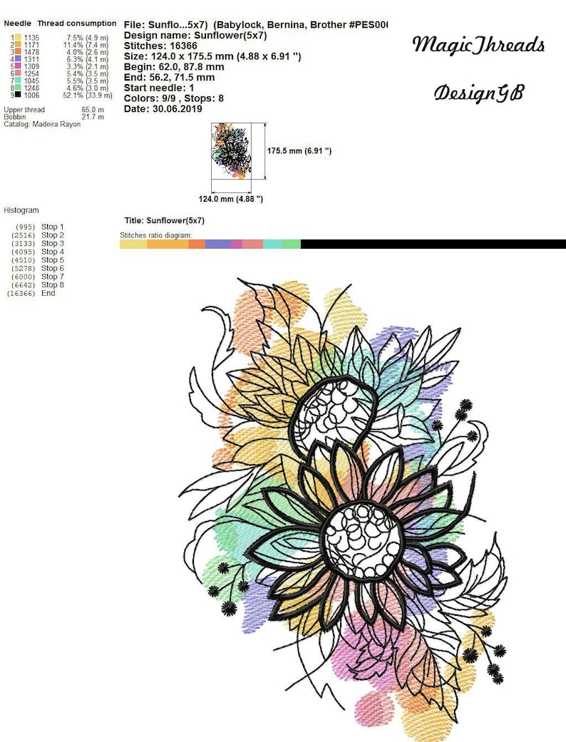 Sunflower Machine Embroidery Designs, Sunflower Embroidery, Flowers ...