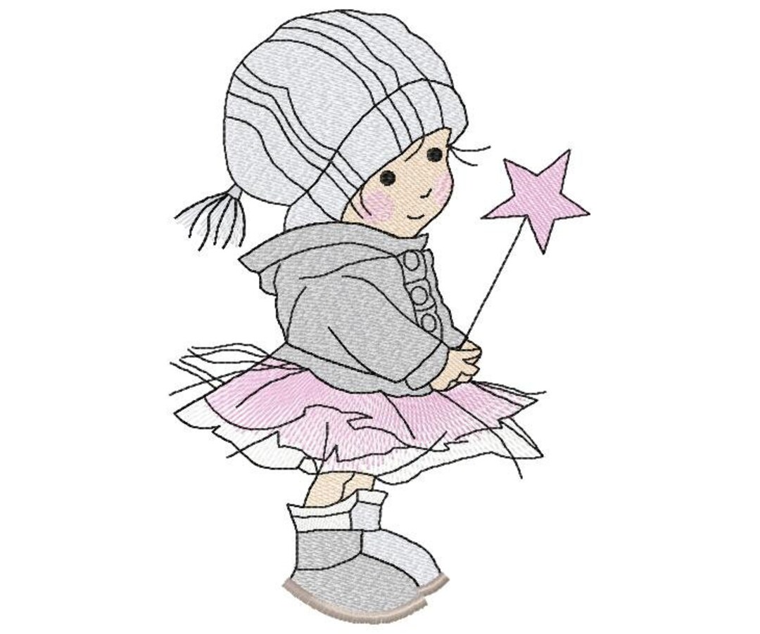 Christmas Girl Machine Embroidery Design, Design Christmas, Kids Design ...