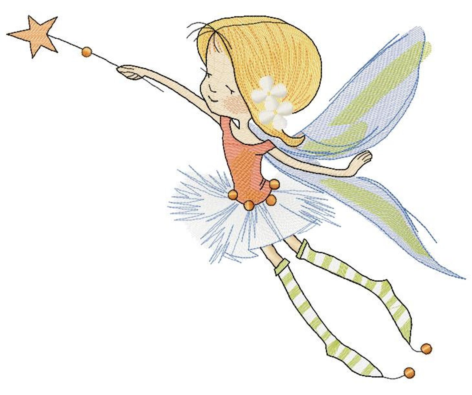 Magic Fairy Machine Embroidery Design Embroidery Fairy Kids | Etsy