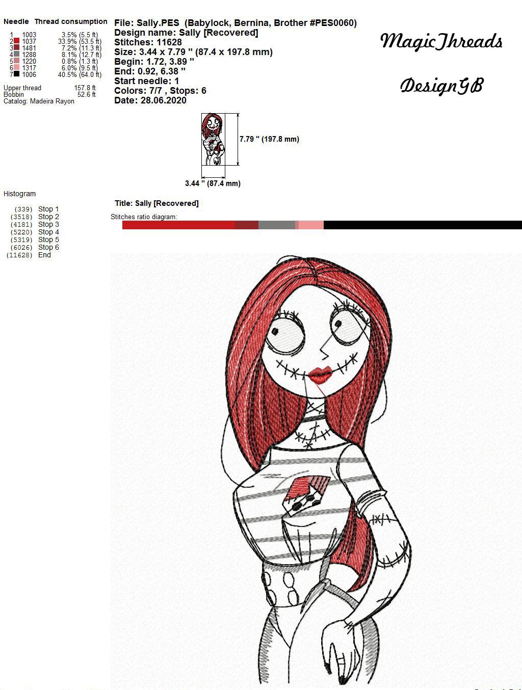 Sally Machine Embroidery Design, Christmas Design, Embroidery Halloween ...