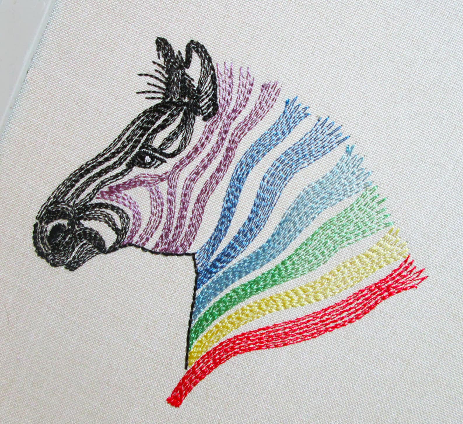 Rainbow Zebra Machine Embroidery Design Embroidery Zebra - Etsy