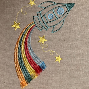 Rocket Ship Machine Embroidery Design, Embroidery Spaceship, Kids ...