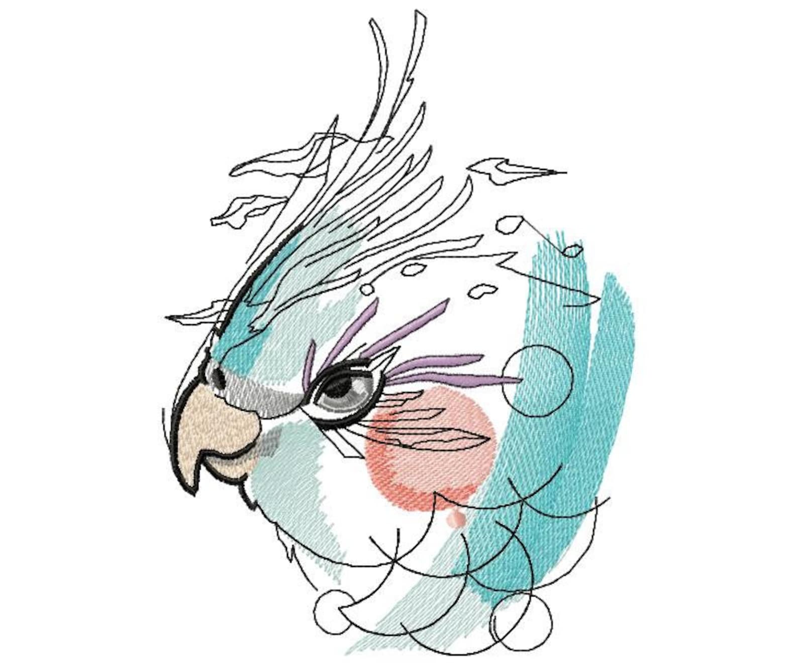 Parrot Machine Embroidery Design, Embroidery Parrot, Tropical Bird ...