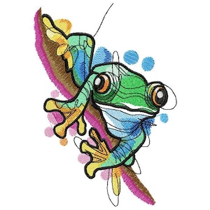 Frog Machine Embroidery Design, Embroidery Frog, Embroidery Animal ...