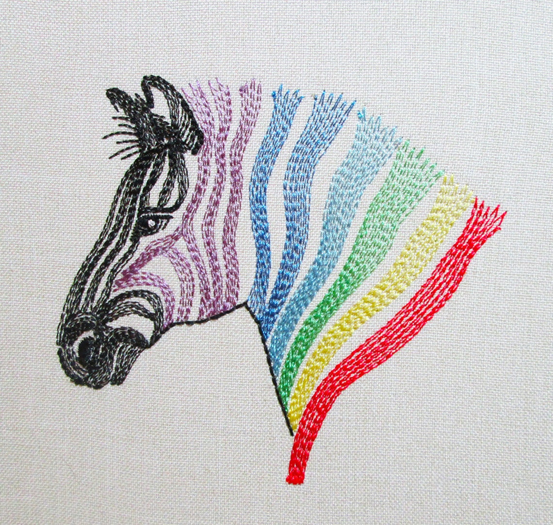 Rainbow Zebra Machine Embroidery Design Embroidery Zebra - Etsy