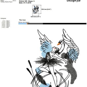 Black Swan Machine Embroidery Design, Embroidery Ballerina, Embroidery ...