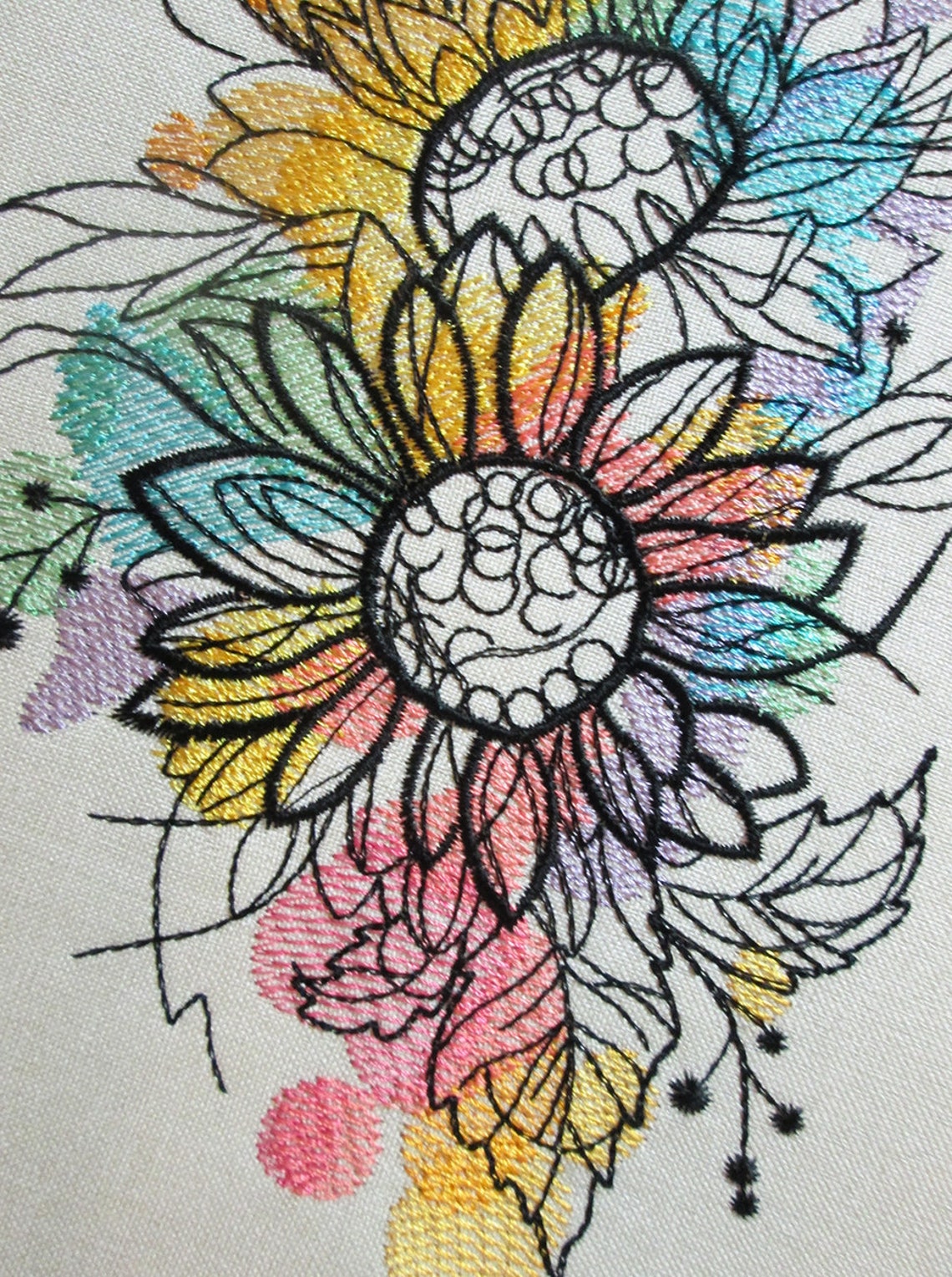 Sunflower Machine Embroidery Designs Sunflower Embroidery - Etsy