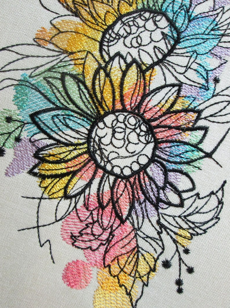 Sunflower Machine Embroidery Designs, Sunflower Embroidery, Flowers ...