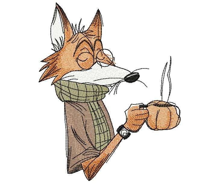 Fox Good Morning Machine Embroidery Design Embroidery Fox - Etsy