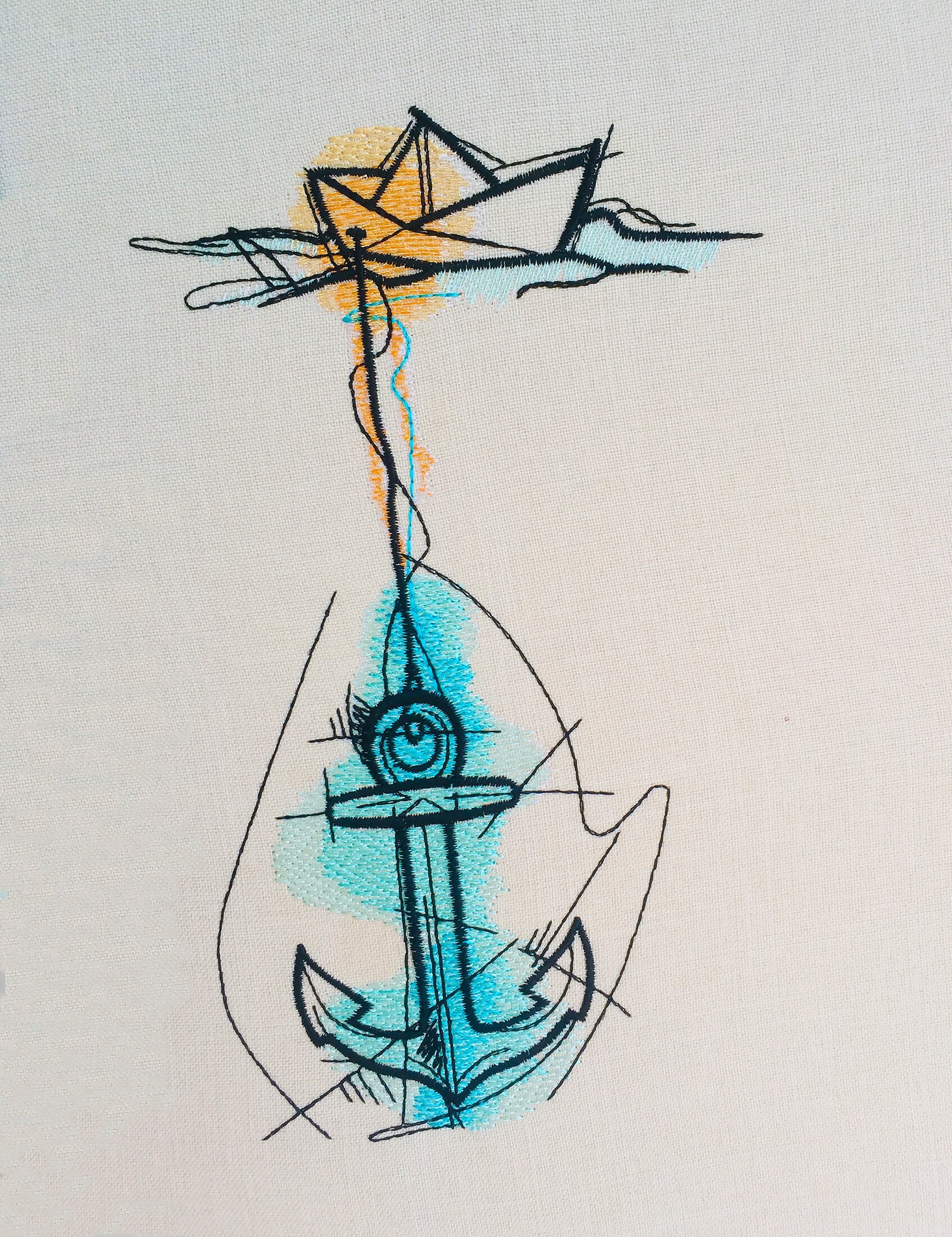 Paper Boat Machine Embroidery Designs Ship and Anchor - Etsy