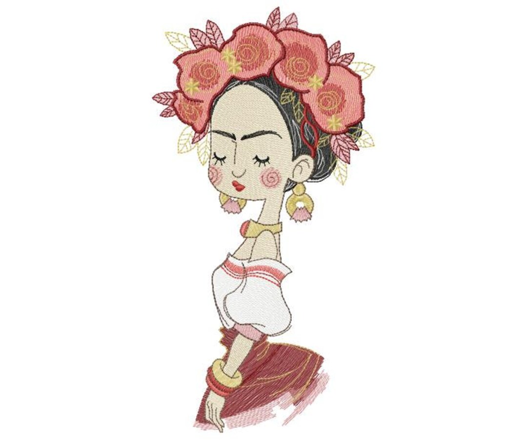 Frida Machine Embroidery Design, Frida ART Embroidery 5*7, 6*8, 6*9 - Etsy
