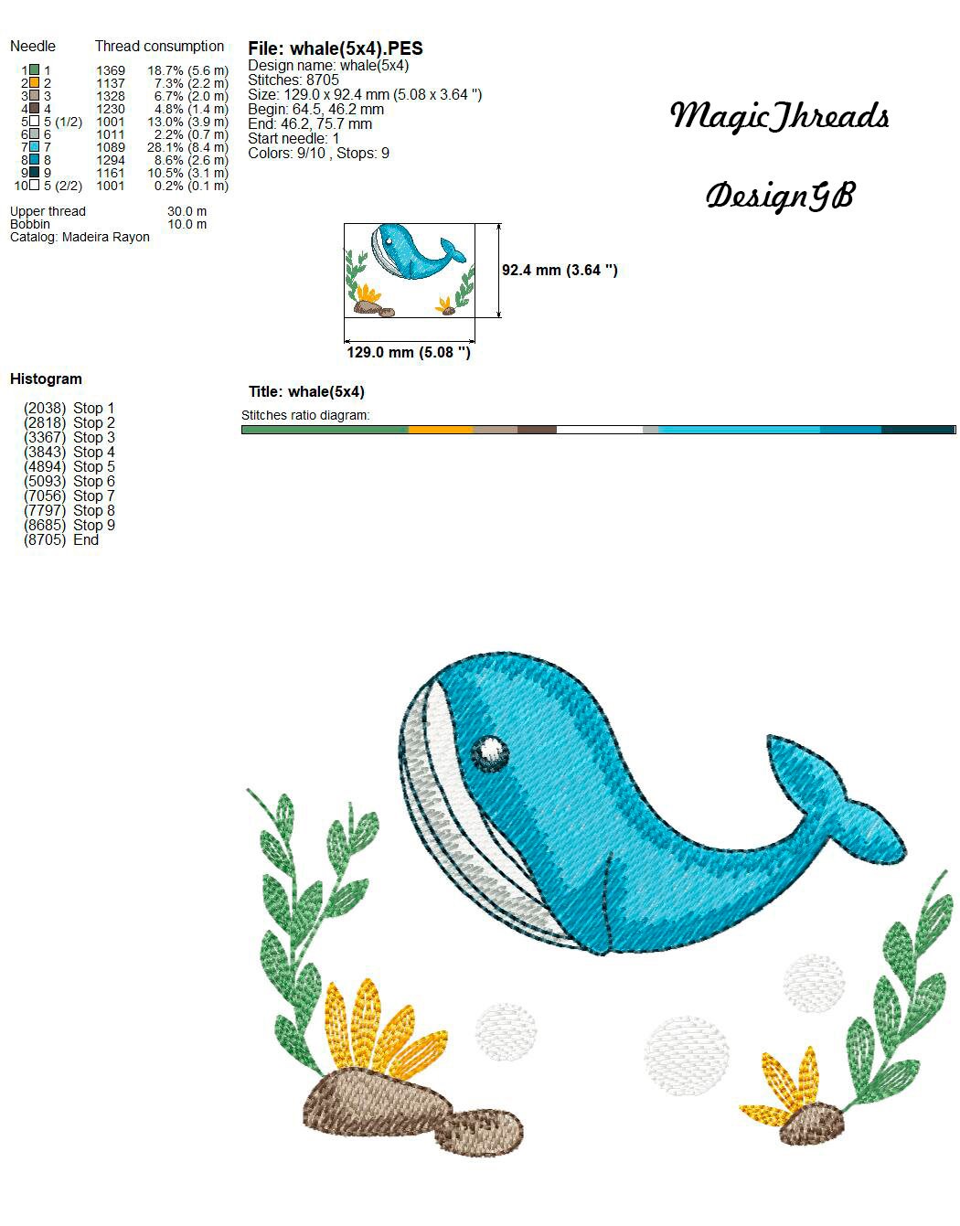 Dreamy Whale Machine Embroidery Design, Sea Animal Design, Kids Design ...