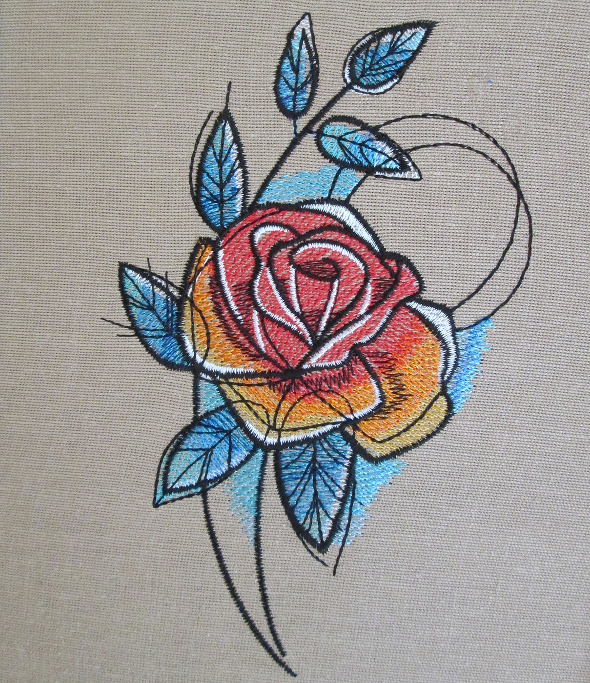 Rose Machine Embroidery Designs Rose Embroidery Flowers - Etsy