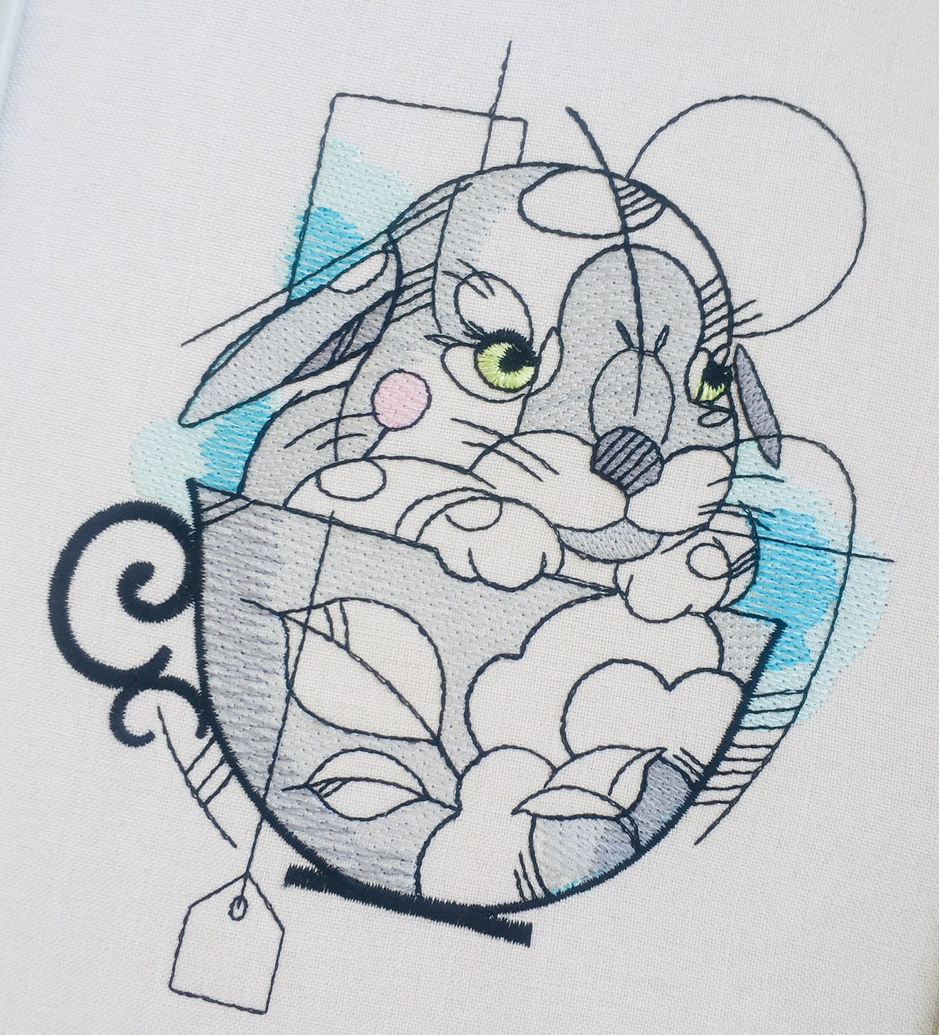 Rabbit Machine Embroidery Design Embroidery Rabbit Rabbit in - Etsy