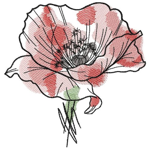Poppy Machine Embroidery Designs Poppy Embroidery Flowers - Etsy
