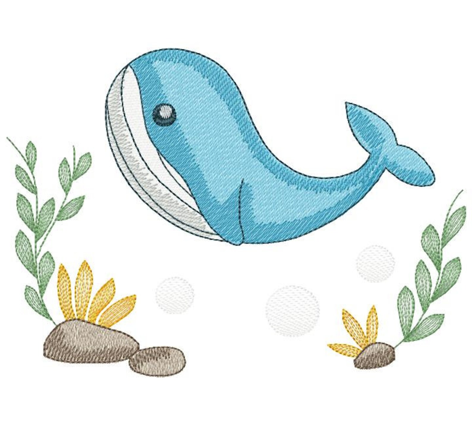 Dreamy Whale Machine Embroidery Design, Sea Animal Design, Kids Design ...
