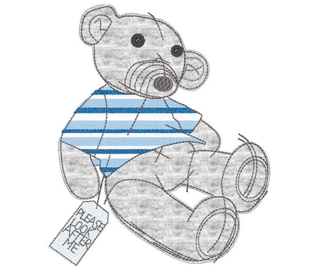 Teddy Bear Machine Embroidery Design Applique, Embroidery Bear ...