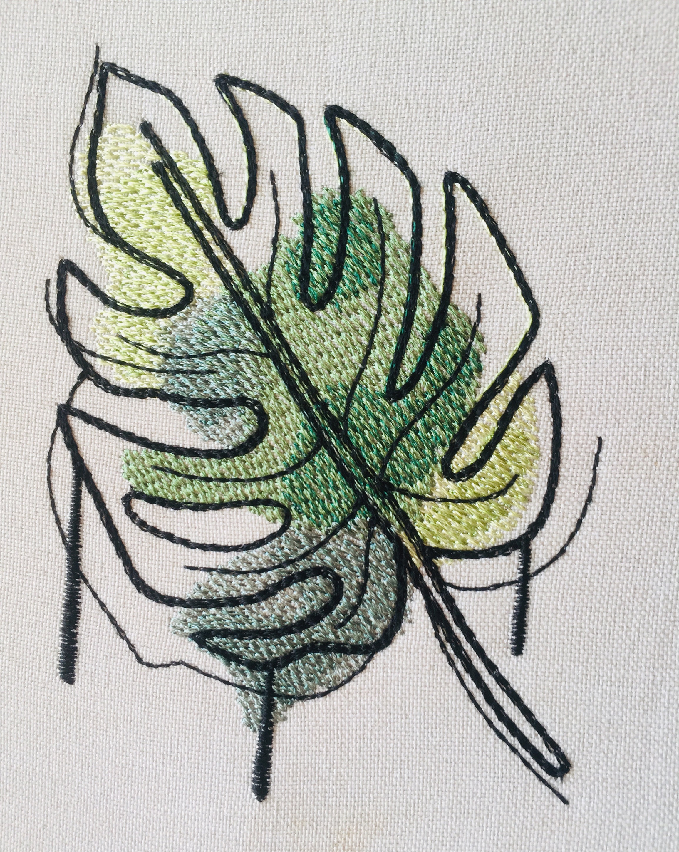 Monstera Leaf Machine Embroidery Designs Monstera Embroidery - Etsy