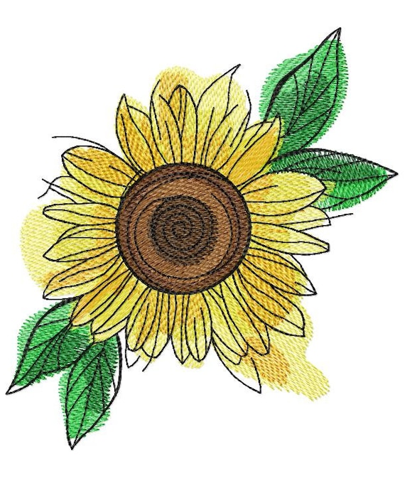 Sunflower Machine Embroidery Designs Sunflower Embroidery - Etsy