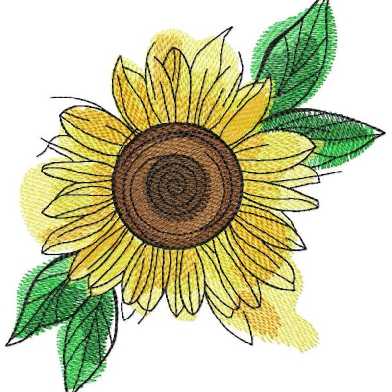 Sunflower Embroidery - Etsy