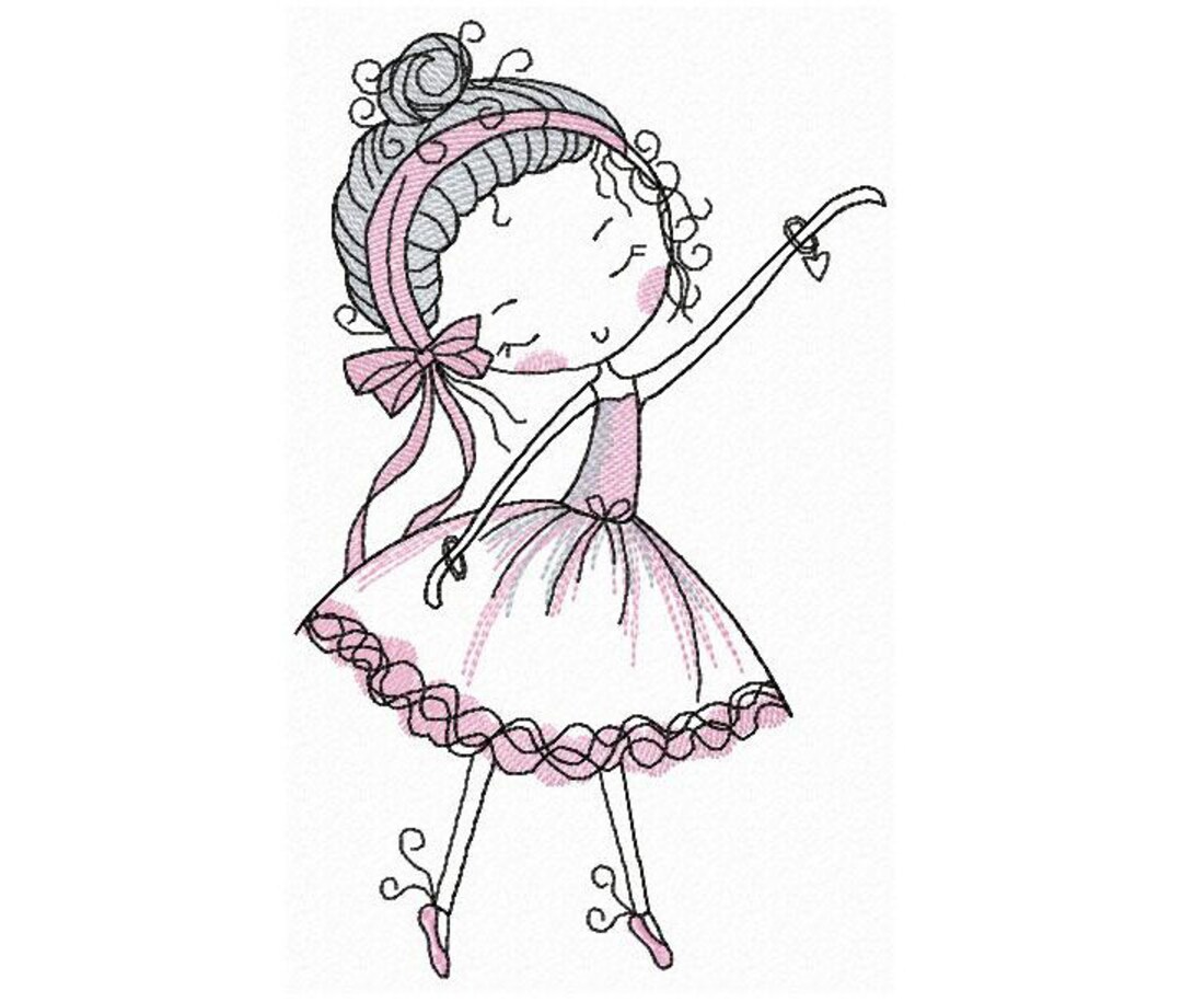Ballerina Machine Embroidery Design, Embroidery Ballerina, Kids Design ...