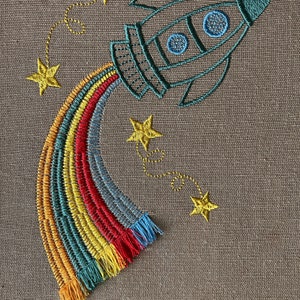 Rocket Ship Machine Embroidery Design, Embroidery Spaceship, Kids ...