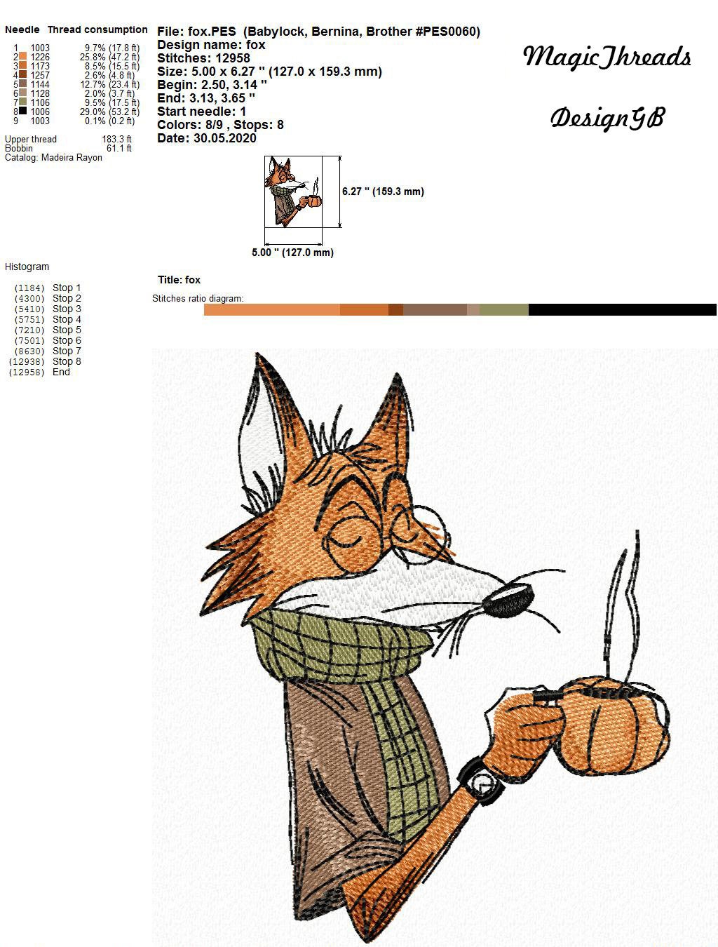 Fox Good Morning Machine Embroidery Design Embroidery Fox - Etsy