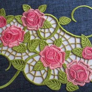 Roses Cutwork(richelieu) Lace Machine Embroidery Design, Embroidery ...