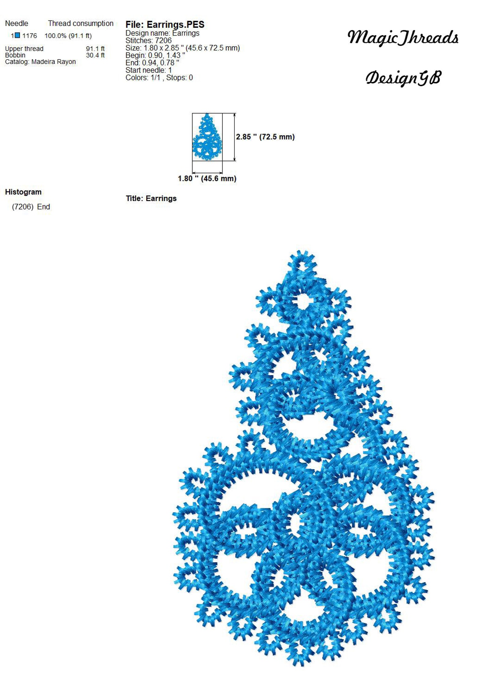 Free Standing Lace Earrings Tatting Machine Embroidery Design - Etsy