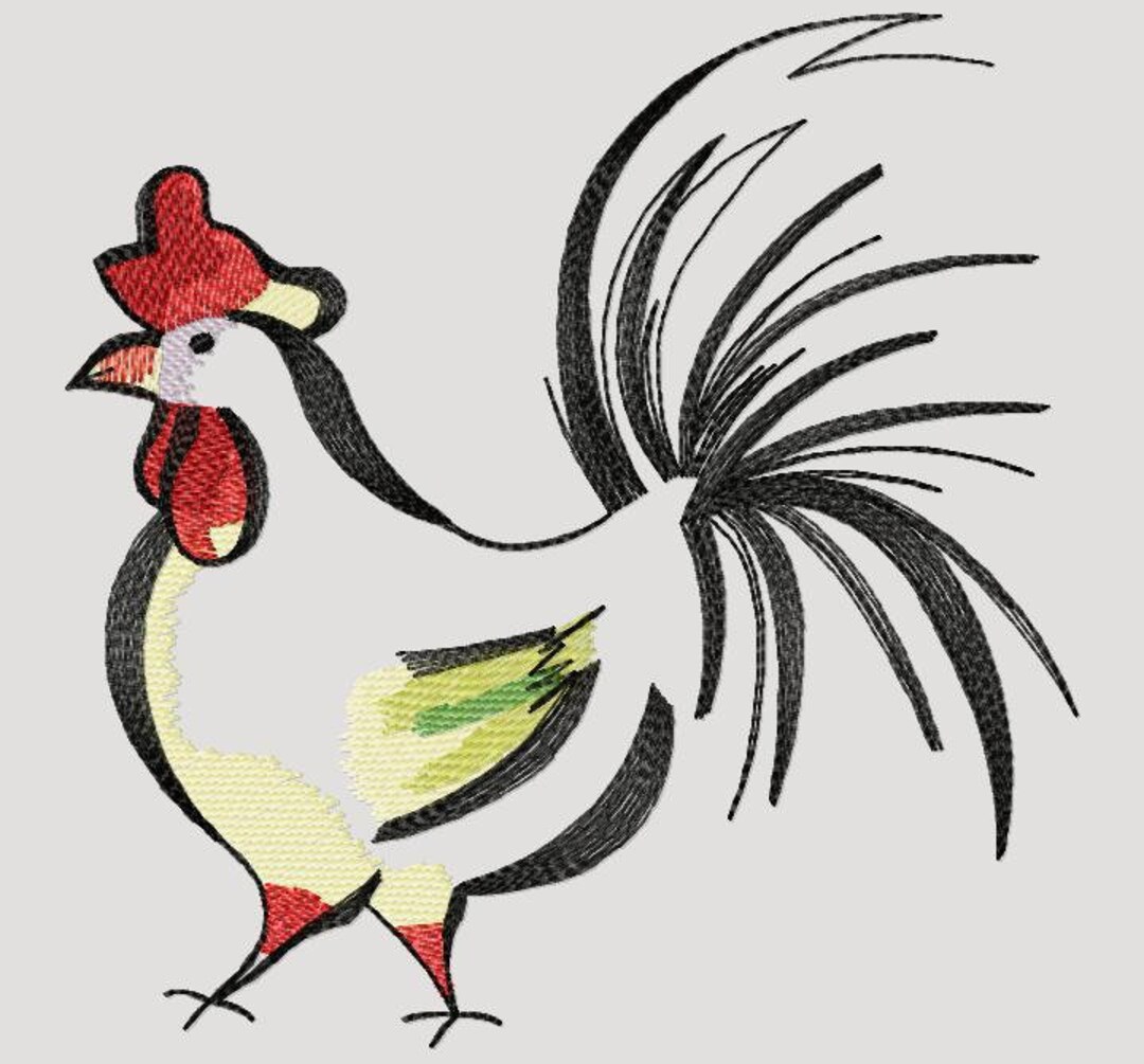 Rooster Machine Embroidery Design, Animals Embroidery 5x7, 6x8, 6x9 - Etsy