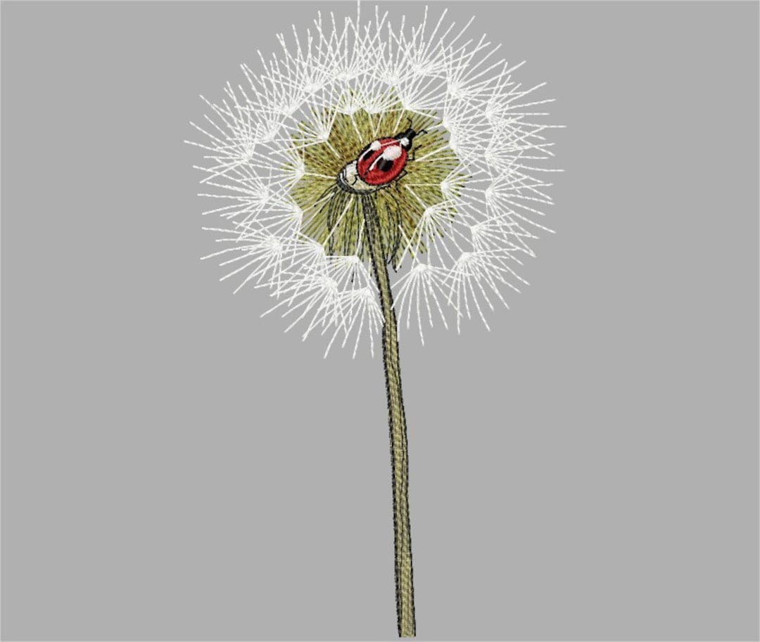 Dandelion Machine Embroidery Design, Dandelion Embroidery, Dandelion ...