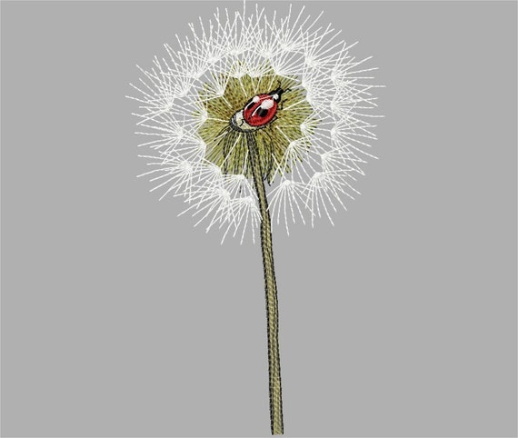 Dandelion Machine Embroidery Design Dandelion Embroidery - Etsy