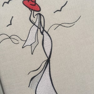 Female Art Machine Embroidery Design, Embroidery Female, Minimalist Art ...