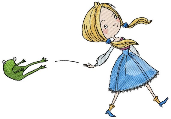 Frog Princess Machine Embroidery Design Embroidery Princess | Etsy