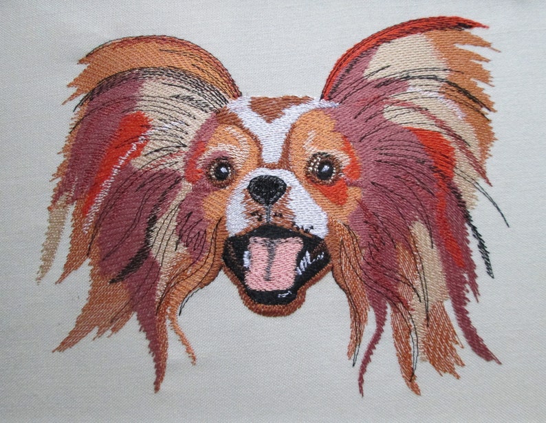 Dog Papillon Machine Embroidery Design Embroidery Dog | Etsy