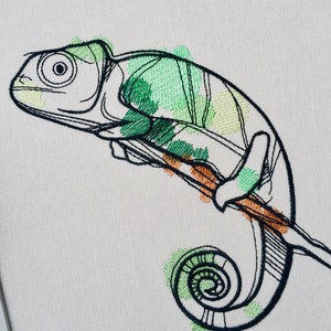 Chameleon Machine Embroidery Design, Embroidery Chameleon, Embroidery ...