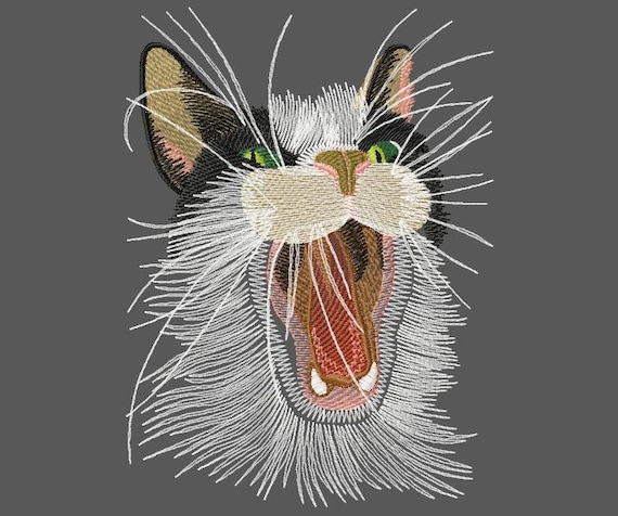 Funny Cat Machine Embroidery Designs Embroidery Cat - Etsy