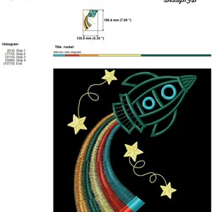 Rocket Ship Machine Embroidery Design, Embroidery Spaceship, Kids ...