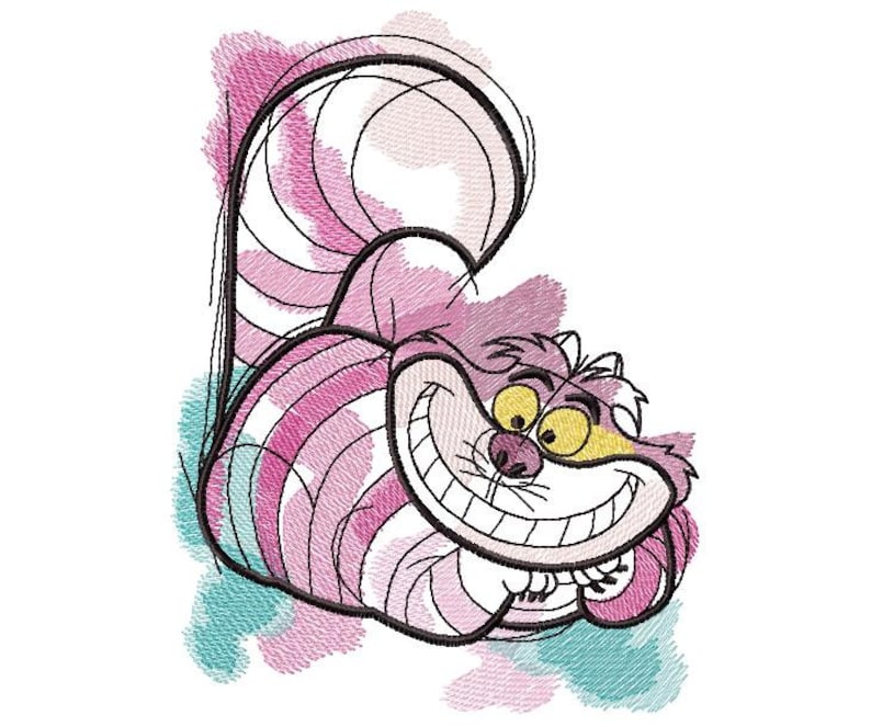 Cheshire Cat Machine Embroidery Design Embroidery Cheshire | Etsy