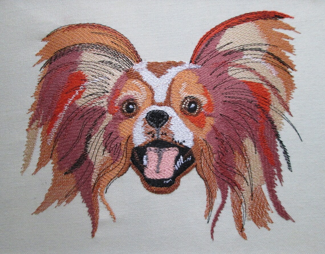 Dog Papillon Machine Embroidery Design Embroidery Dog | Etsy