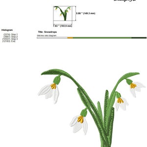 Snowdrops Flower Machine Embroidery Design, Spring Flower Embroidery ...