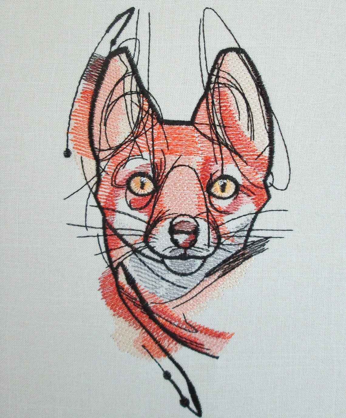 Fox Head Machine Embroidery Design Embroidery Fox Embroidery | Etsy