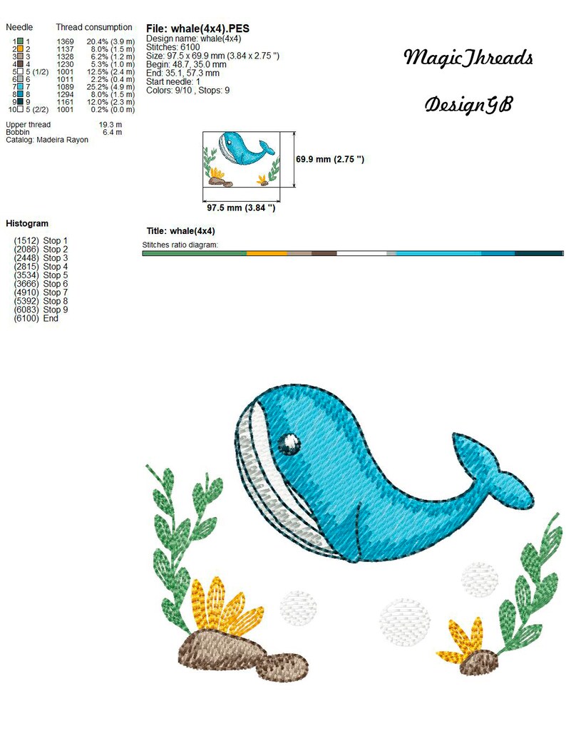 Dreamy Whale Machine Embroidery Design, Sea Animal Design, Kids Design ...
