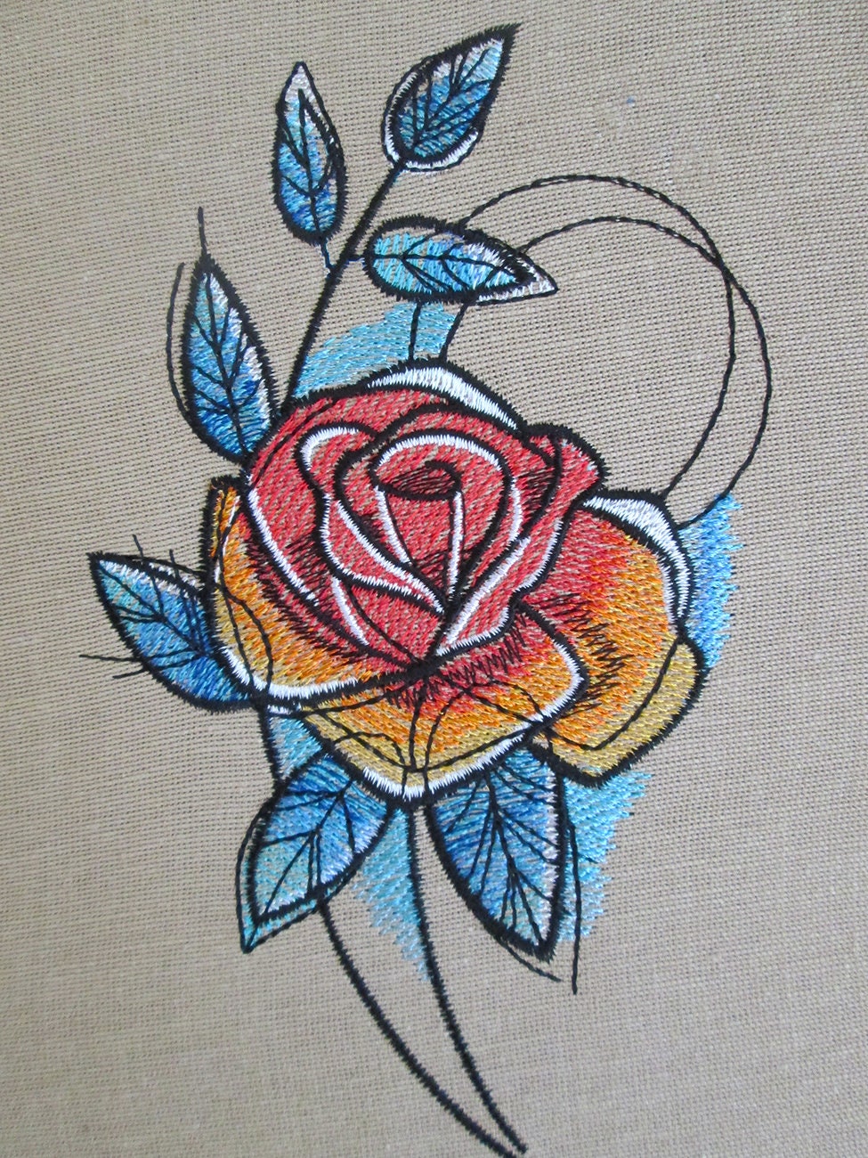 Rose Machine Embroidery Designs Rose Embroidery Flowers - Etsy