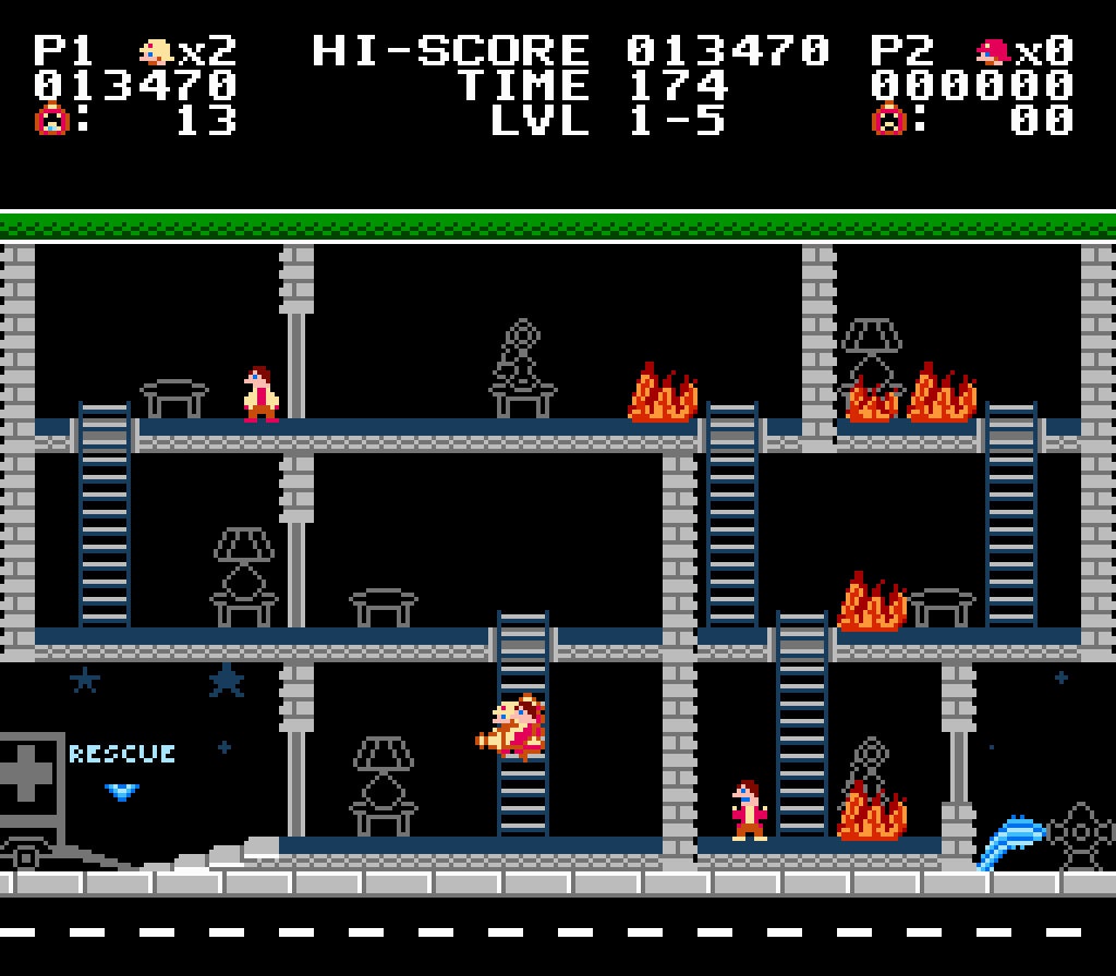 Fire and Rescue (NES Homebrew Complete-in-box) - 8-bit Retro Indie Game ...