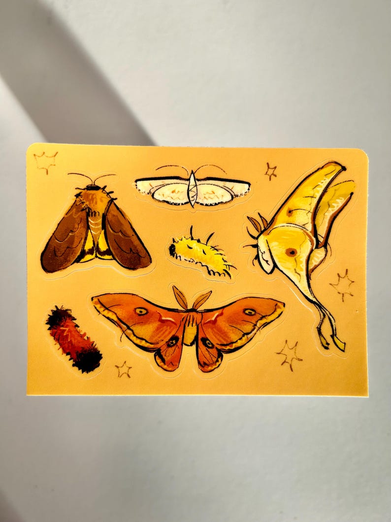Mini Moth Waterproof Sticker Sheet - Etsy