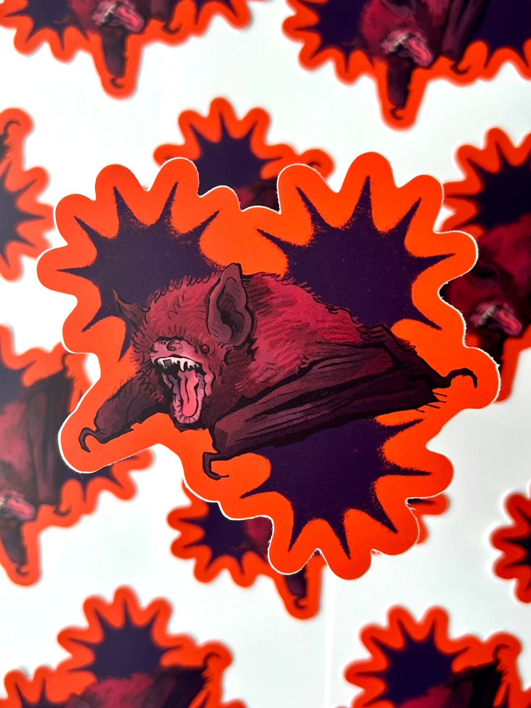 Angry Bat Vinyl Waterproof Sticker - Etsy