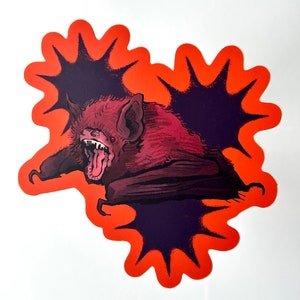 Angry Bat Vinyl Waterproof Sticker - Etsy