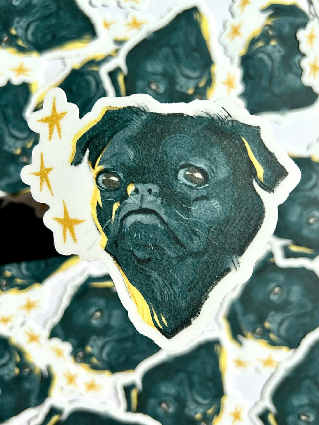 Pug Matte Vinyl Waterproof Sticker - Etsy